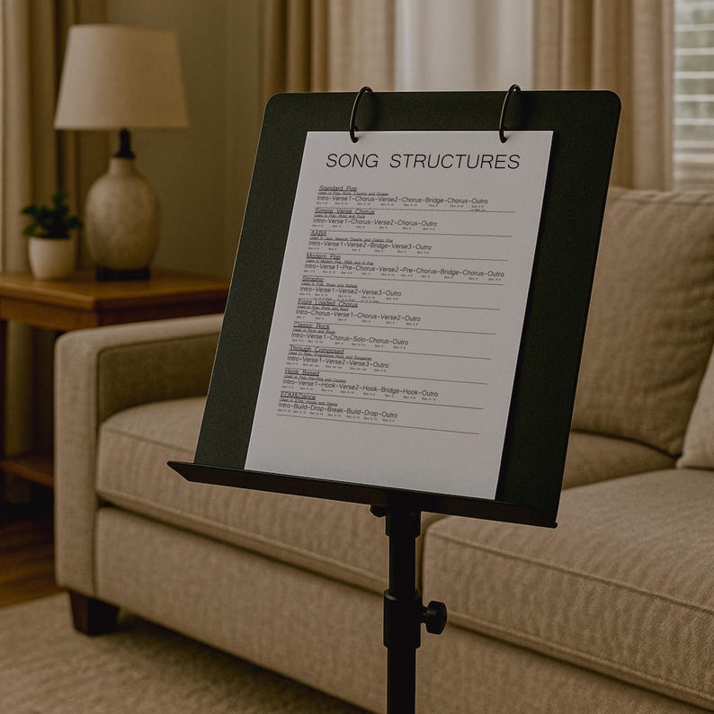 Song Structure Guide: Songwriting Chart & Music Theory PDF Downloadable ...
