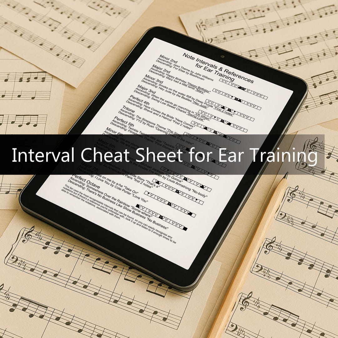 Note Intervals & Song References for Ear Training Music Theory and ...