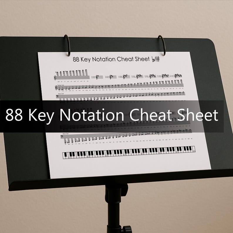 88-key Piano Chord Chart – Music Theory Cheat Sheet (PDF Download A3 ...