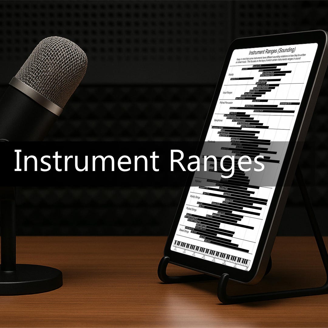 Instrumental Range Cheat Sheet Sound and Pitch Guide for Musicians ...
