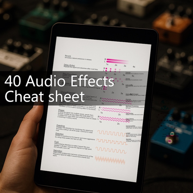 Audio Effects Cheat Sheet - Quick Reference PNG Guide for Music ...