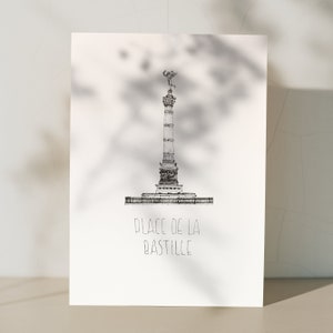 Place De La Bastille | Dessin De Paris | Illustration Urbaine | Print ...