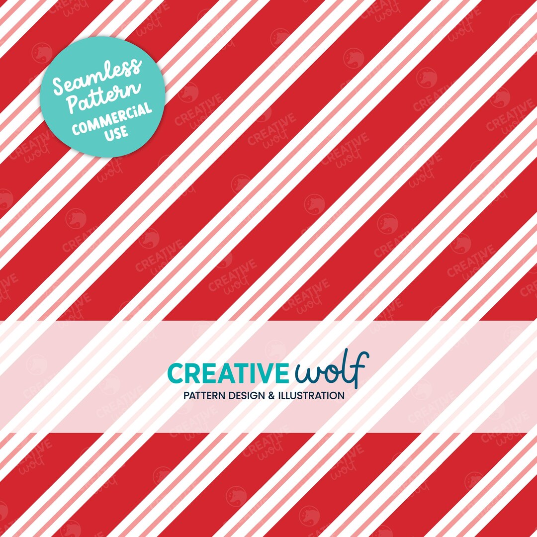 Christmas Candy Cane Stripes Seamless Pattern: Pastel Pink & Red ...