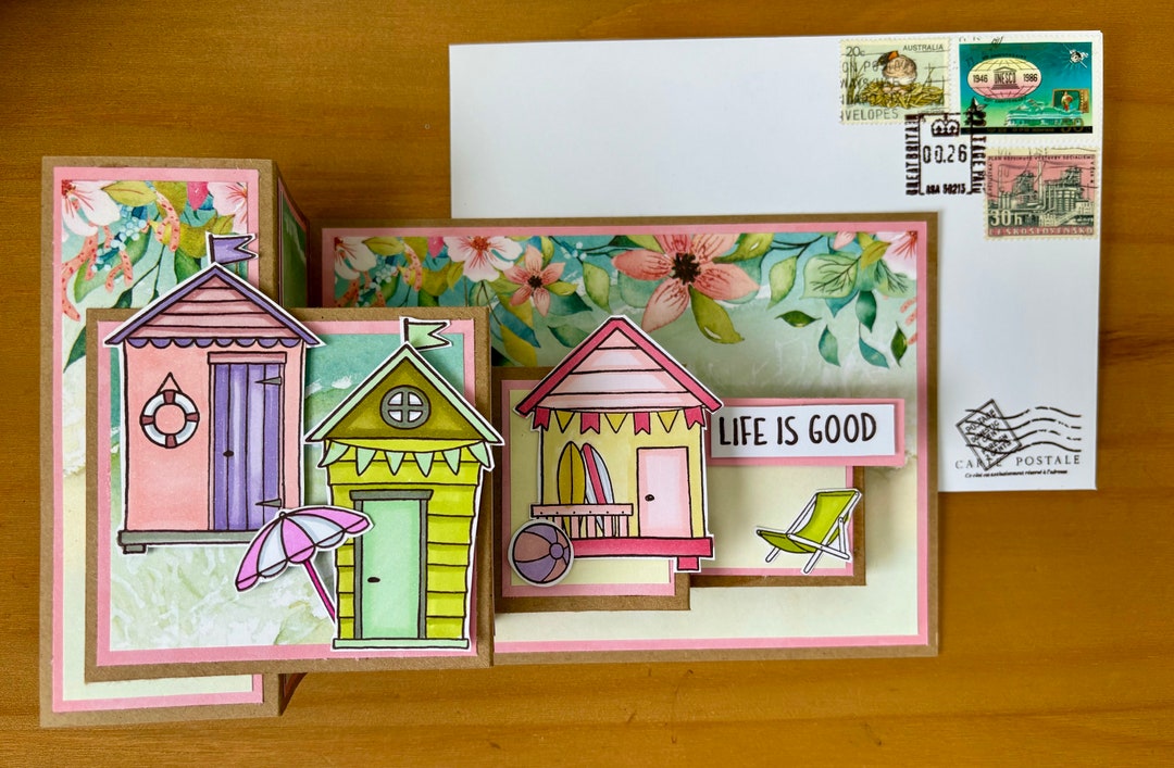 Beach Hut Card Birthday Card Handmade Card - Etsy
