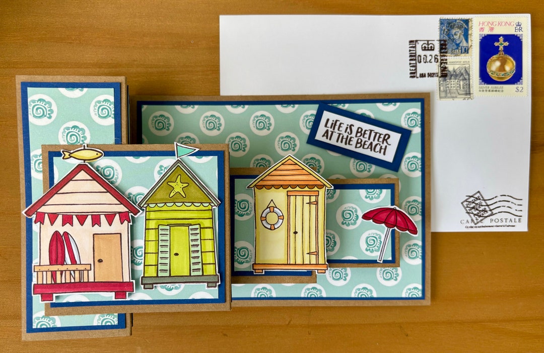 Beach Hut Card Birthday Card Handmade Card - Etsy