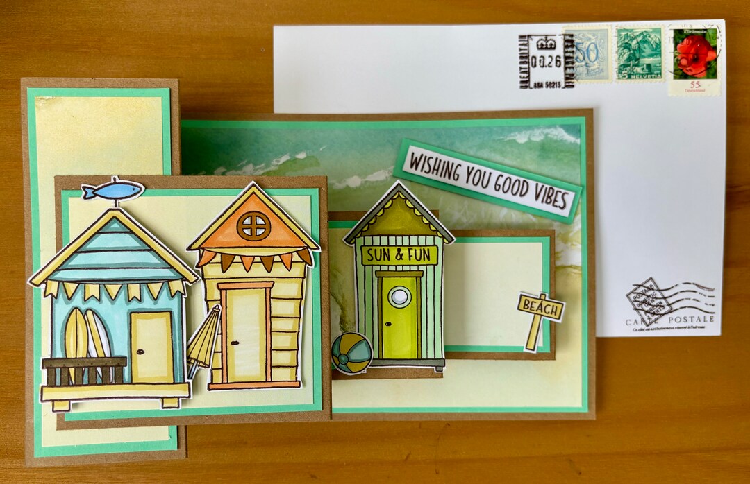 Beach Hut Card Birthday Card Handmade Card - Etsy