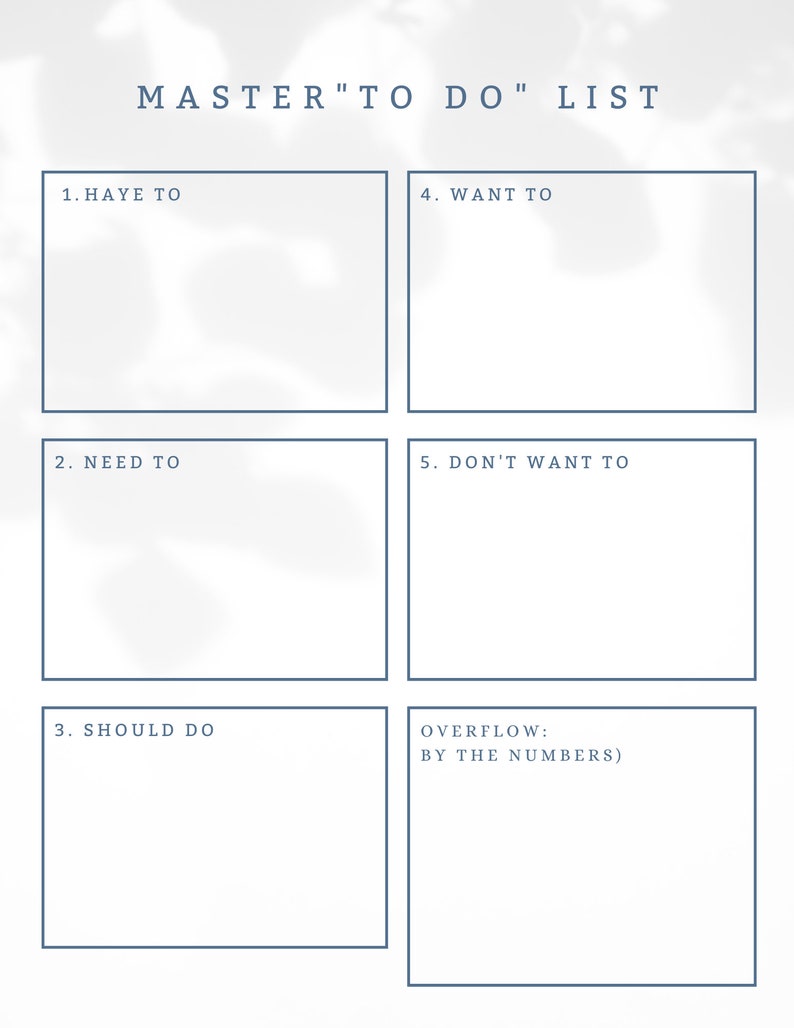 Master to Do List With Productivity Planner and Space for Scripture of ...