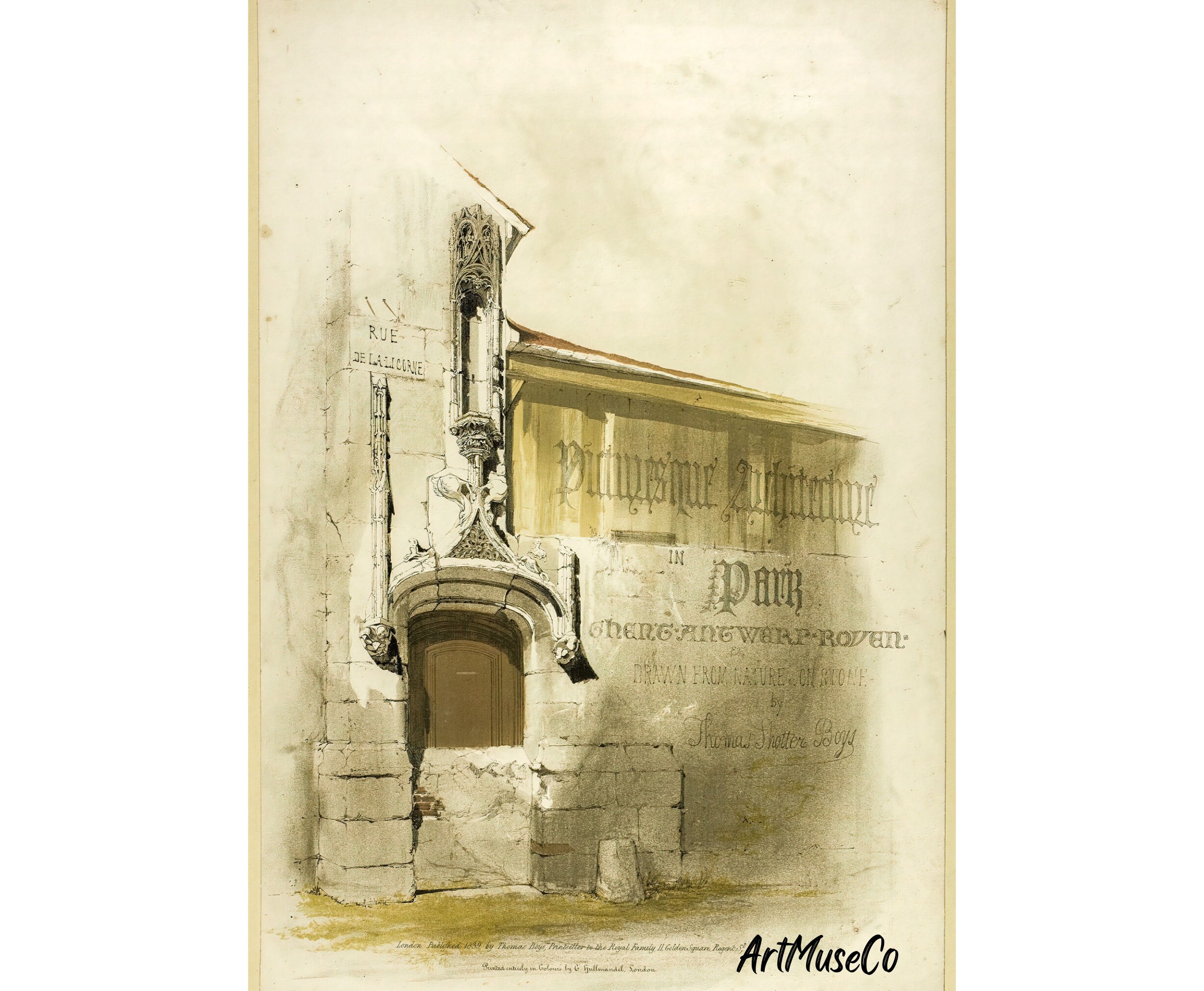 Prints Art & Collectibles Vintage PRINTABLE French Architecture French ...
