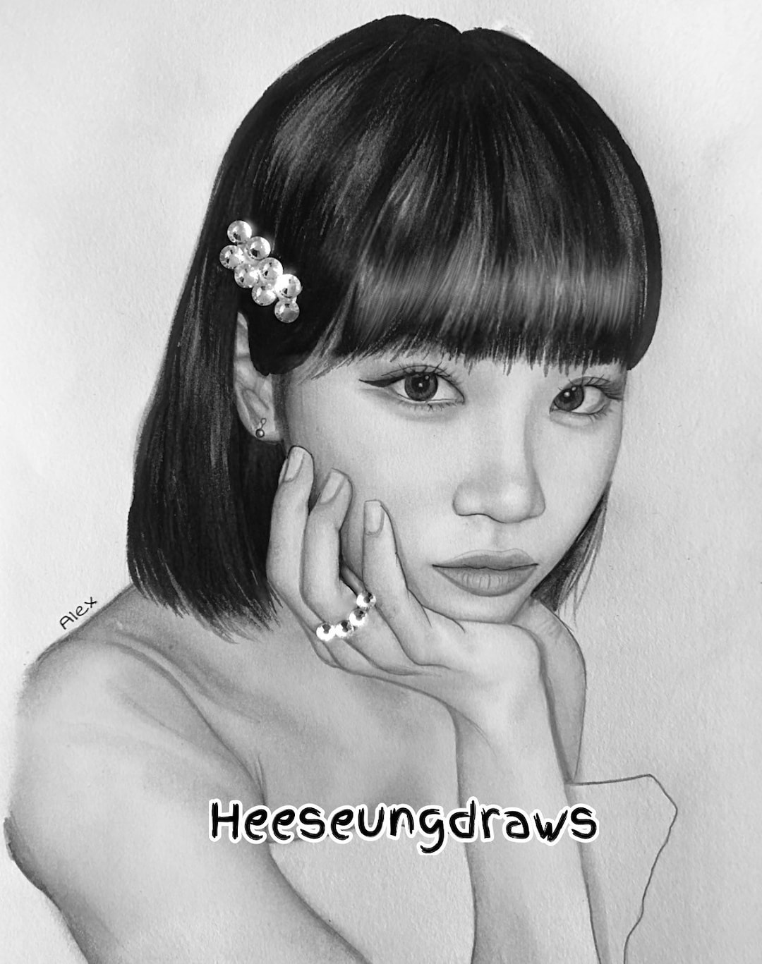 Le Sserafim Chaewon Drawing Print A5 - Etsy