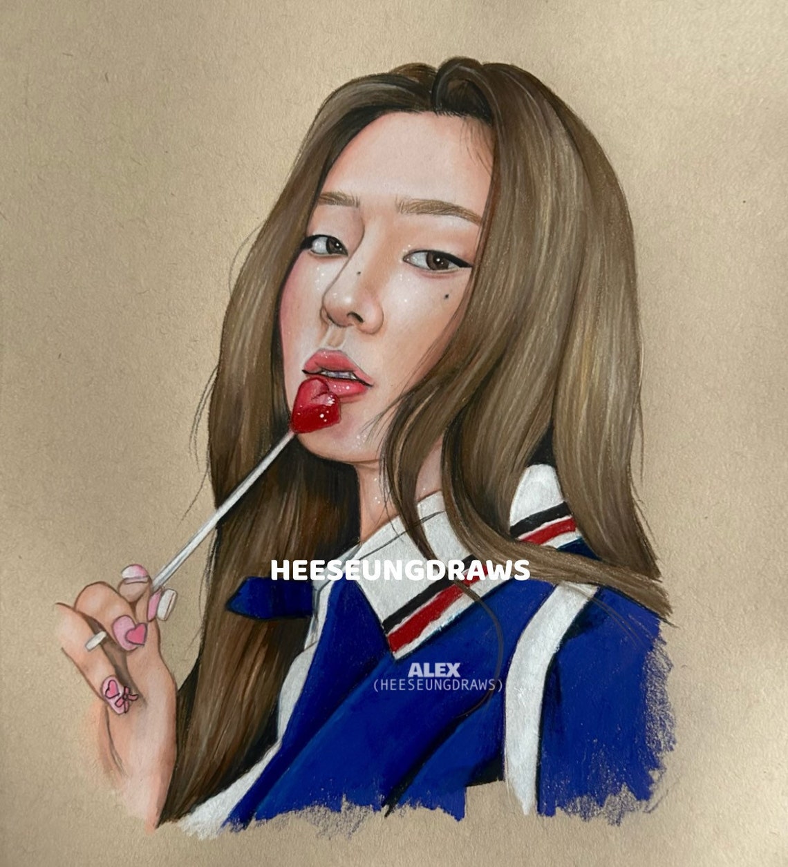 Yunjin Le Sserafim Drawing Print A5 - Etsy