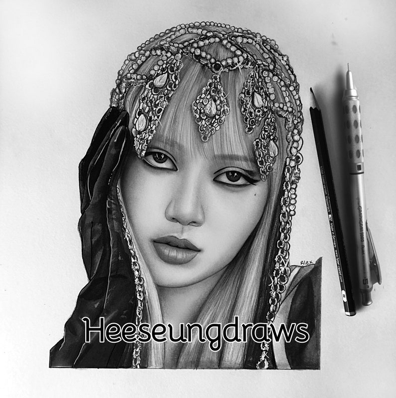 Blackpink Lisa Drawing Print A5 - Etsy