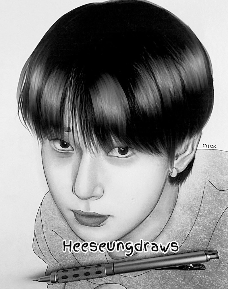 Enhypen Sunoo Drawing Print A5 - Etsy Australia