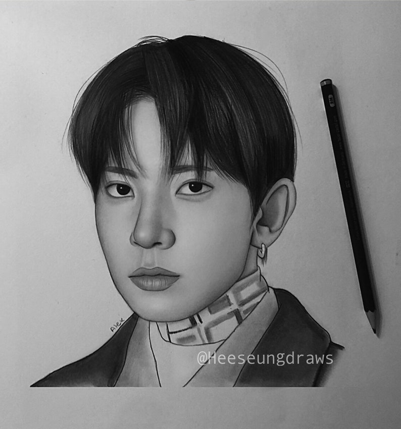 Enhypen Heeseung Drawing Print A5 - Etsy