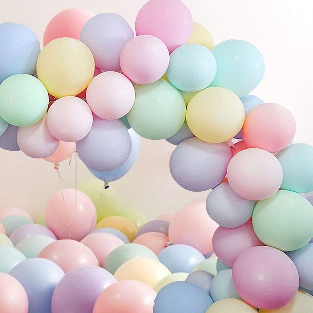 70 Pieces Balloons Pastel Macaron Matte Balloon Macaron Balloons ...
