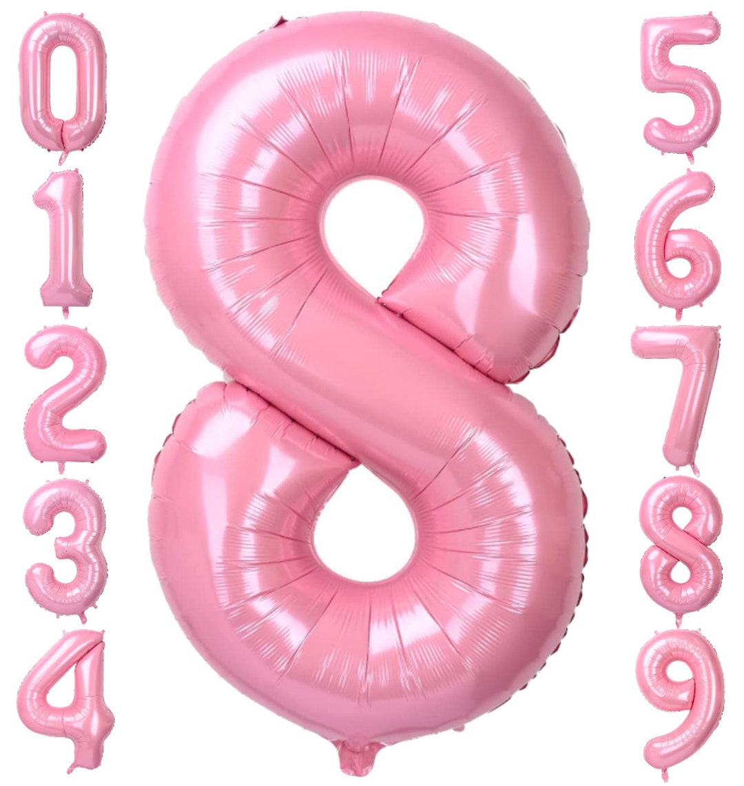 XXL Numbers Rose Pastel Foil Balloon 100 Cm Helium Birthday Balloon Air ...