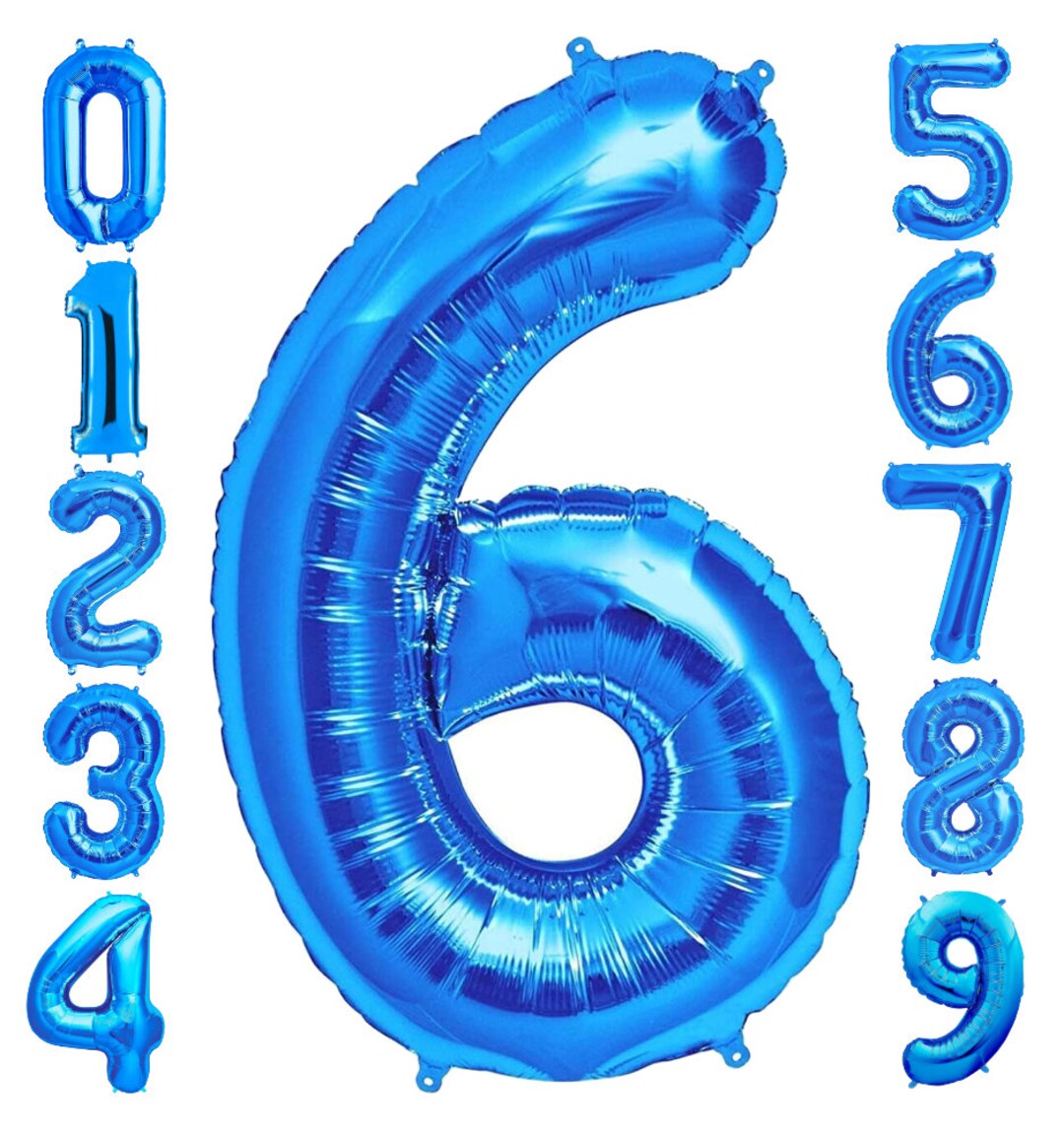 XXL Numbers Blue Foil Balloon 100 Cm Helium Birthday Balloon Air Blue 0 ...
