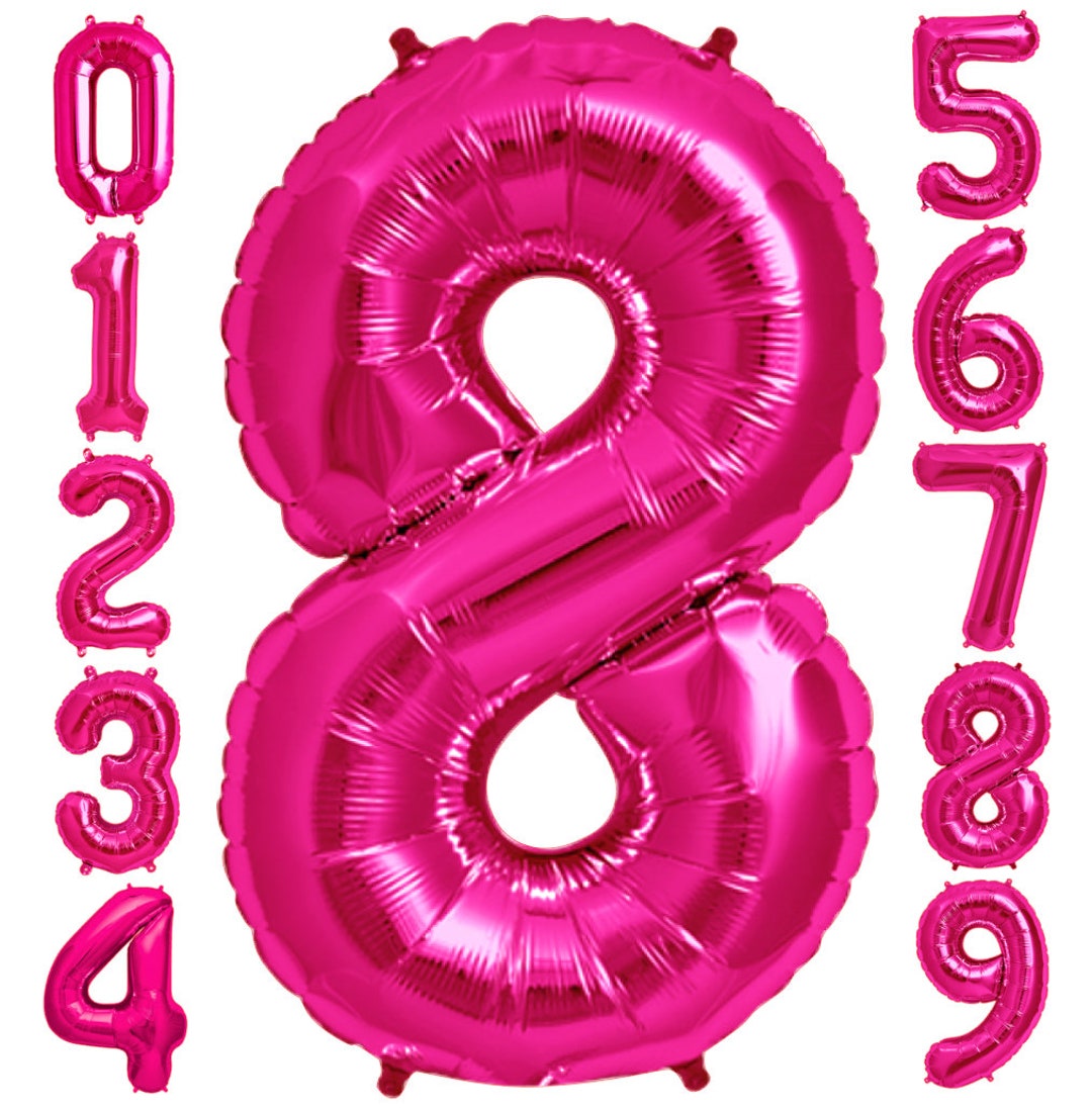 XL Numbers Pink Foil Balloon 40 Cm Helium Birthday Balloon Air Pink 0 1 ...