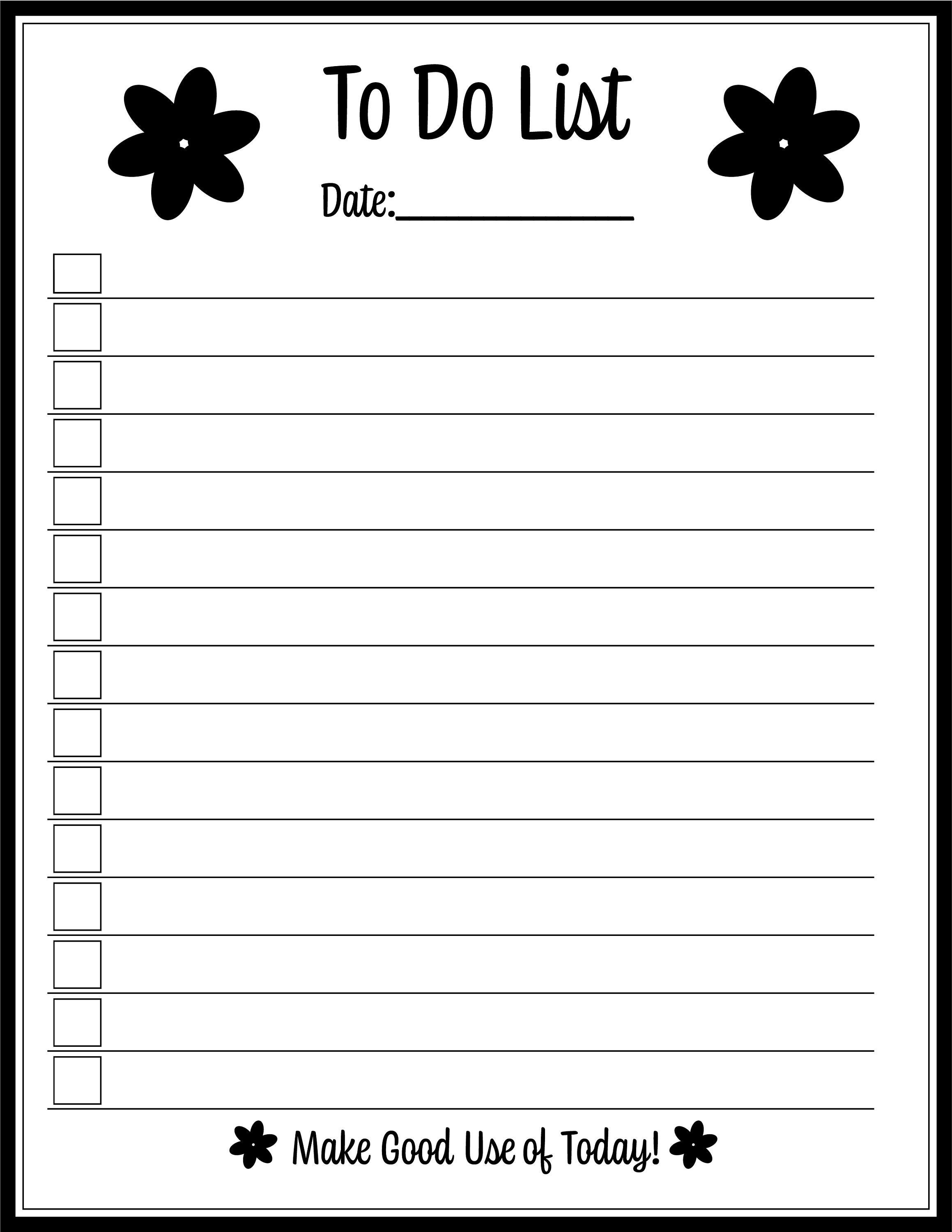 Pretty To Do List PDF JPG PNG Printable 8 5 X 11 Etsy UK