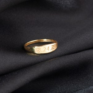 Date Ring, Wedding Date Ring, Anniversary Date Ring, Birthdate Ring ...