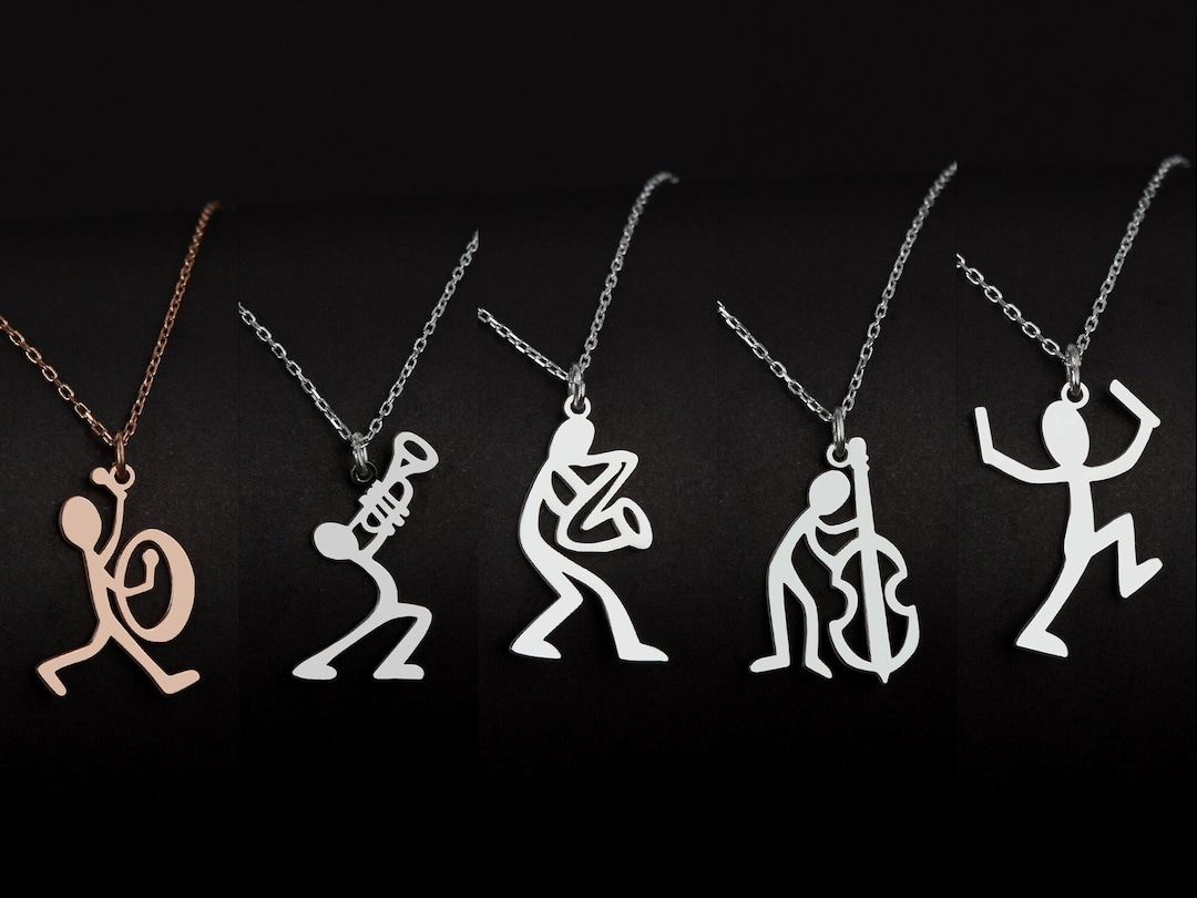 Musicians Necklace in Sterling Silver, Orchestra Jewelry in Sterling ...