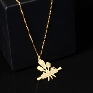 Chef Necklace, Custom Chef Necklace, Cooker Name Necklace, Silver Knife ...