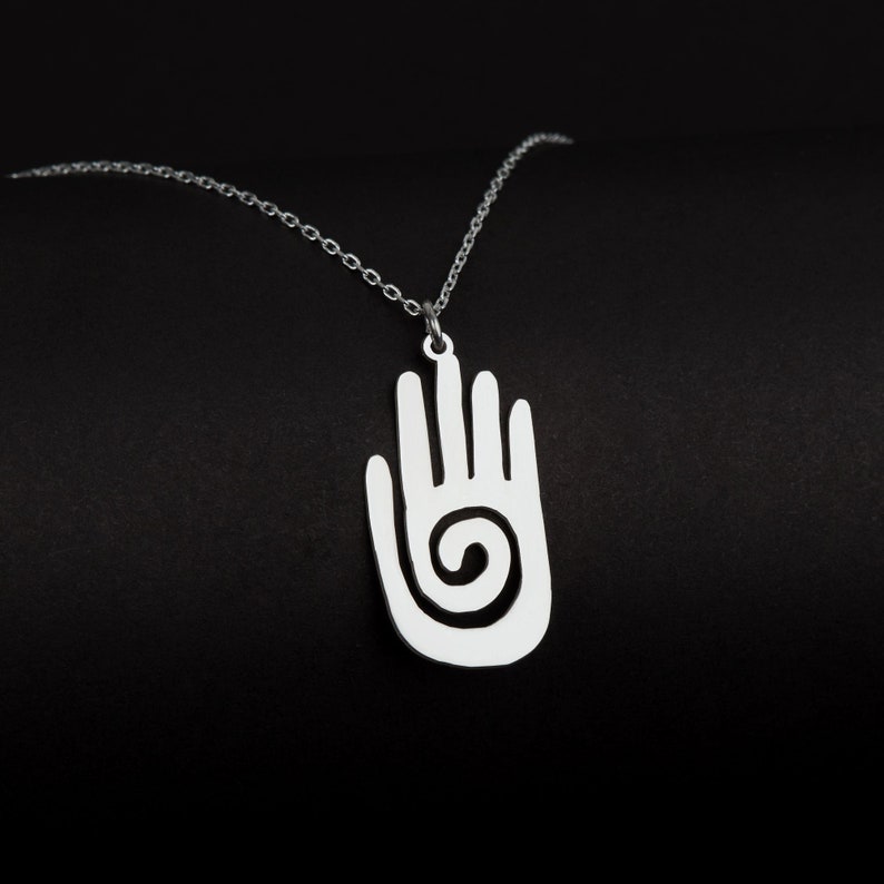 Healing Hand Necklace in Sterling Silver, Hopi Hand Jewelry, Healing ...