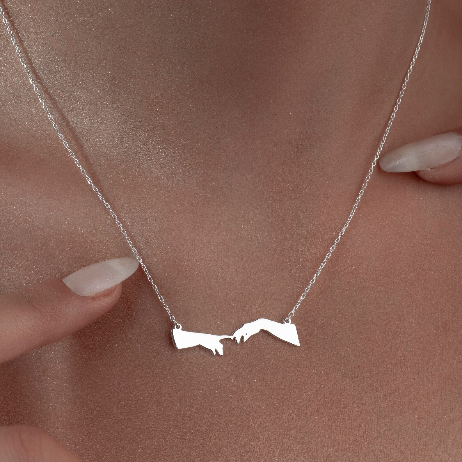 The Creation of Adam Necklace, 925 Sterling Sillver Adam Pendant, Art ...