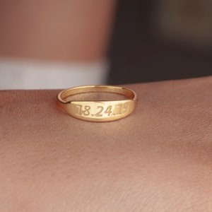 Sterling Silver Date Ring, Personalized Anniversary Jewelry - Etsy
