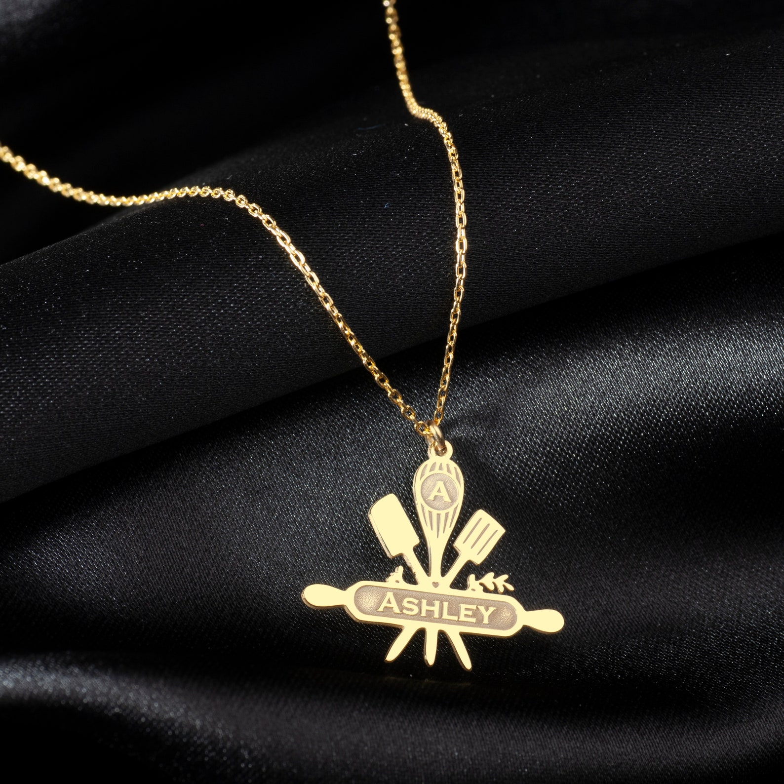 Personalized Chef Knife Necklace, Cook Name Pendant, Gift for Her - Etsy