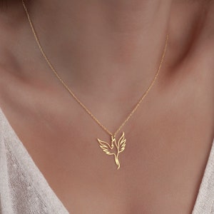 925 Silver Phoenix Necklace, Fire Bird Necklace, Dainty Silver Phoenix ...