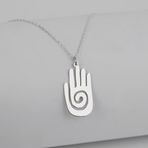 Healing Hand Necklace in Sterling Silver, Hopi Hand Jewelry, Healing ...
