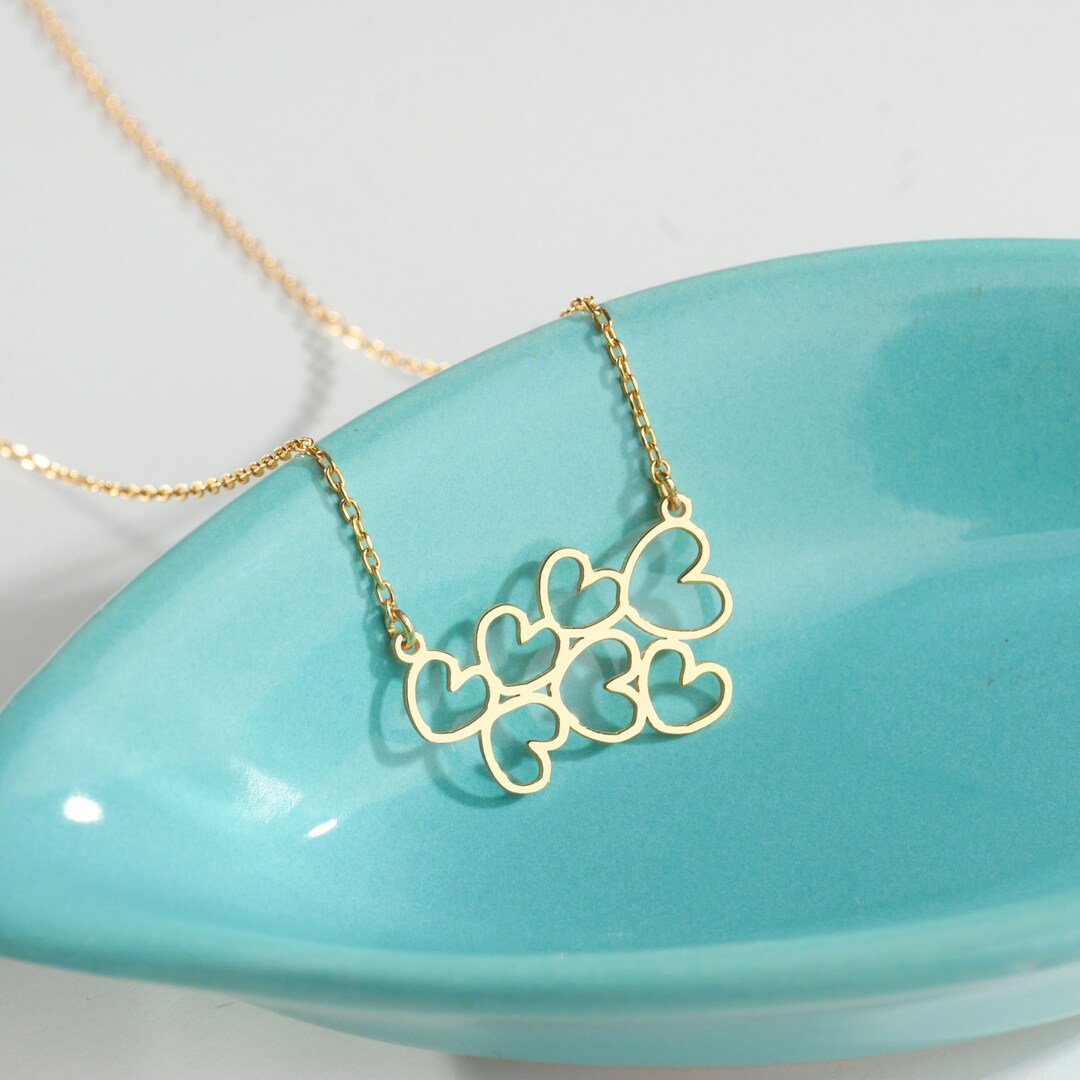 Multiple Heart Necklace, Layer Heart Necklace, Valentine's Day Gift ...