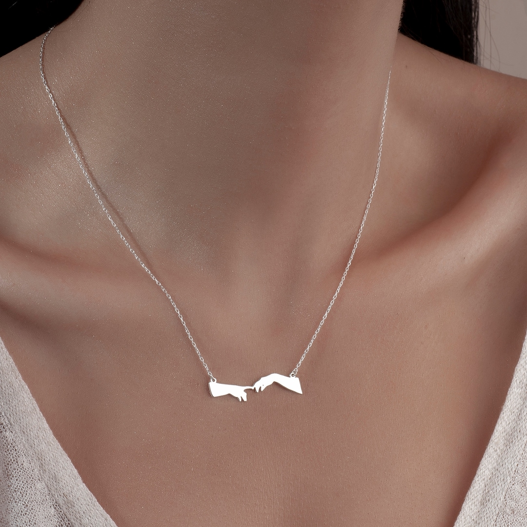 The Creation of Adam Necklace, 925 Sterling Sillver Adam Pendant, Art ...