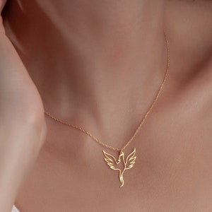 Phoenix Necklace | Anka Bird Jewelry | Rebirth Symbol Pendant ...