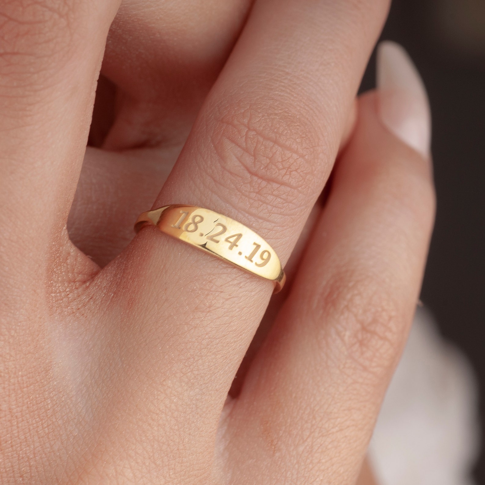 Date Ring, Wedding Date Ring, Anniversary Date Ring, Birthdate Ring ...