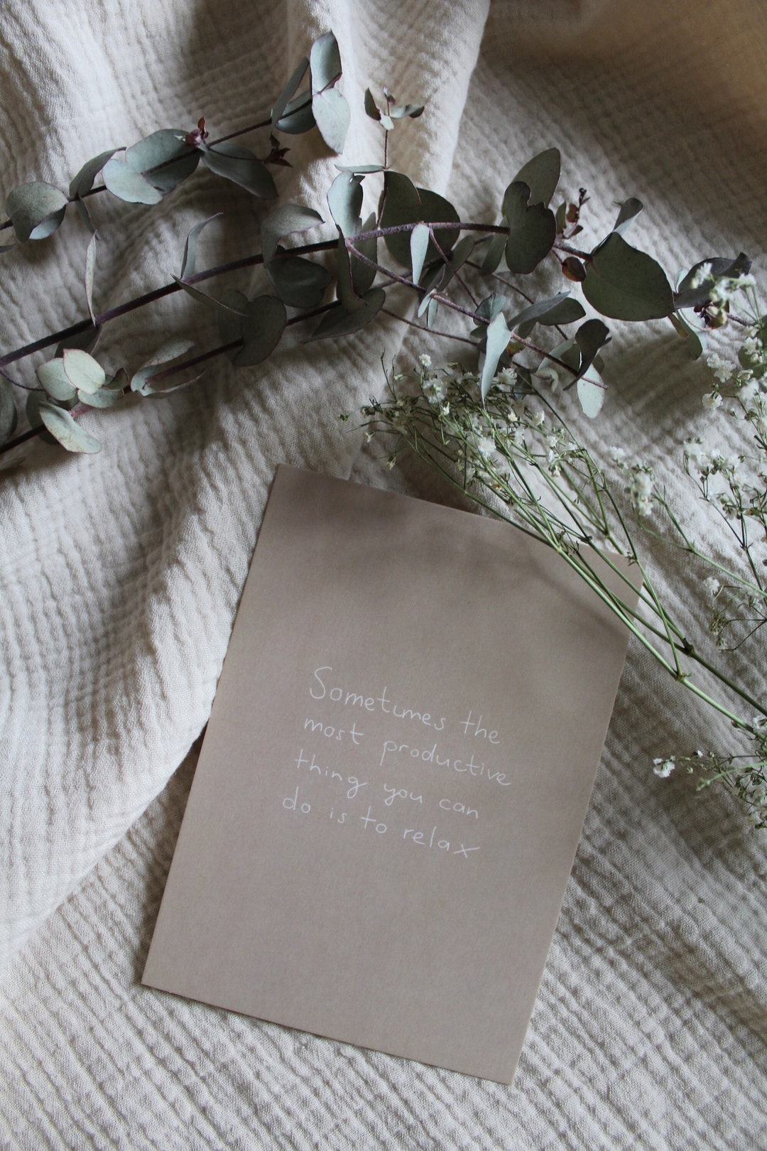 Postkarte "Relax"; Karte Aquarell; Geschenk; Grußkarte; Selbstfürsorge ...