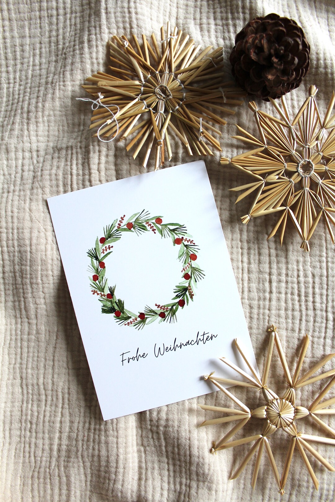 Postcard merry Christmas Map Christmas Watercolor Christmas Present ...