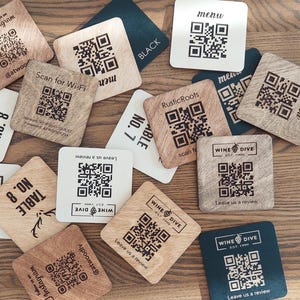 Personalized Wooden Menu Sign With QR Code - Laser Cut Wooden Plaque ...