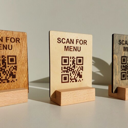 Custom Made QR Code Menu Sign Custom Engraved Wooden - Etsy Australia