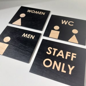 Restroom Sign WC Men Women Staff Custom Engraved Bathroom Sign ...