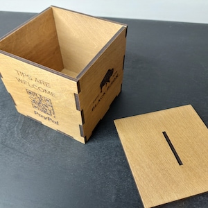 Custom Wooden Donation and Tip Box With Laser Engraving | Personalized ...