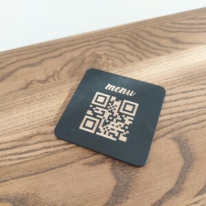 Personalized Wooden Menu Sign With QR Code - Laser Cut Wooden Plaque ...
