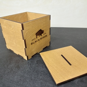 Custom Wooden Donation and Tip Box With Laser Engraving | Personalized ...