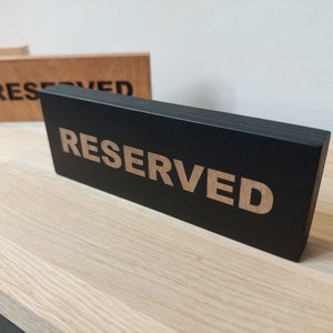 Reserved Sign for Restaurants Cafes, Wooden Tabletop Sign Customizable ...