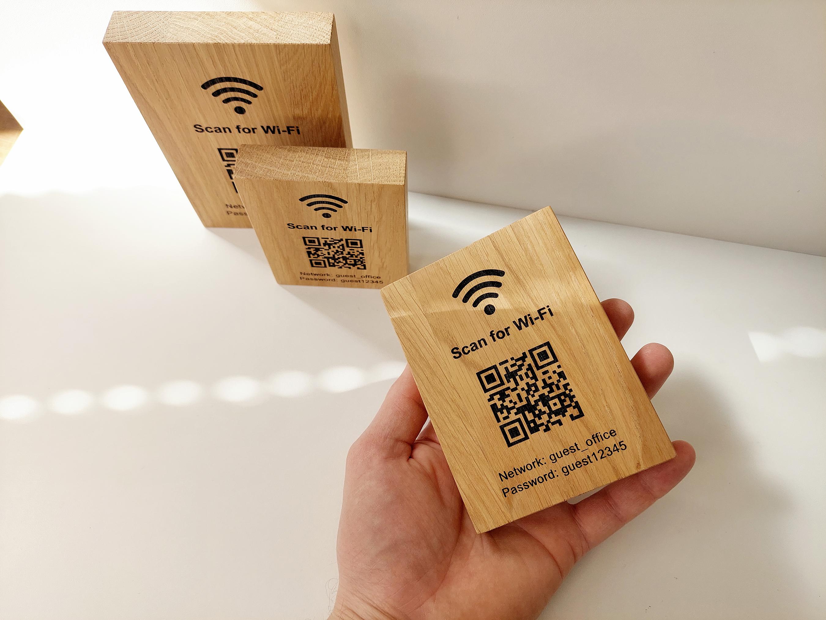 Scan for Wifi Sign - Wooden QR Code Sign for Wifi Access - Custom Oak ...