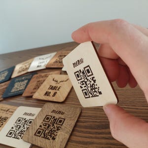 Personalized Wooden Menu Sign With QR Code - Laser Cut Wooden Plaque ...