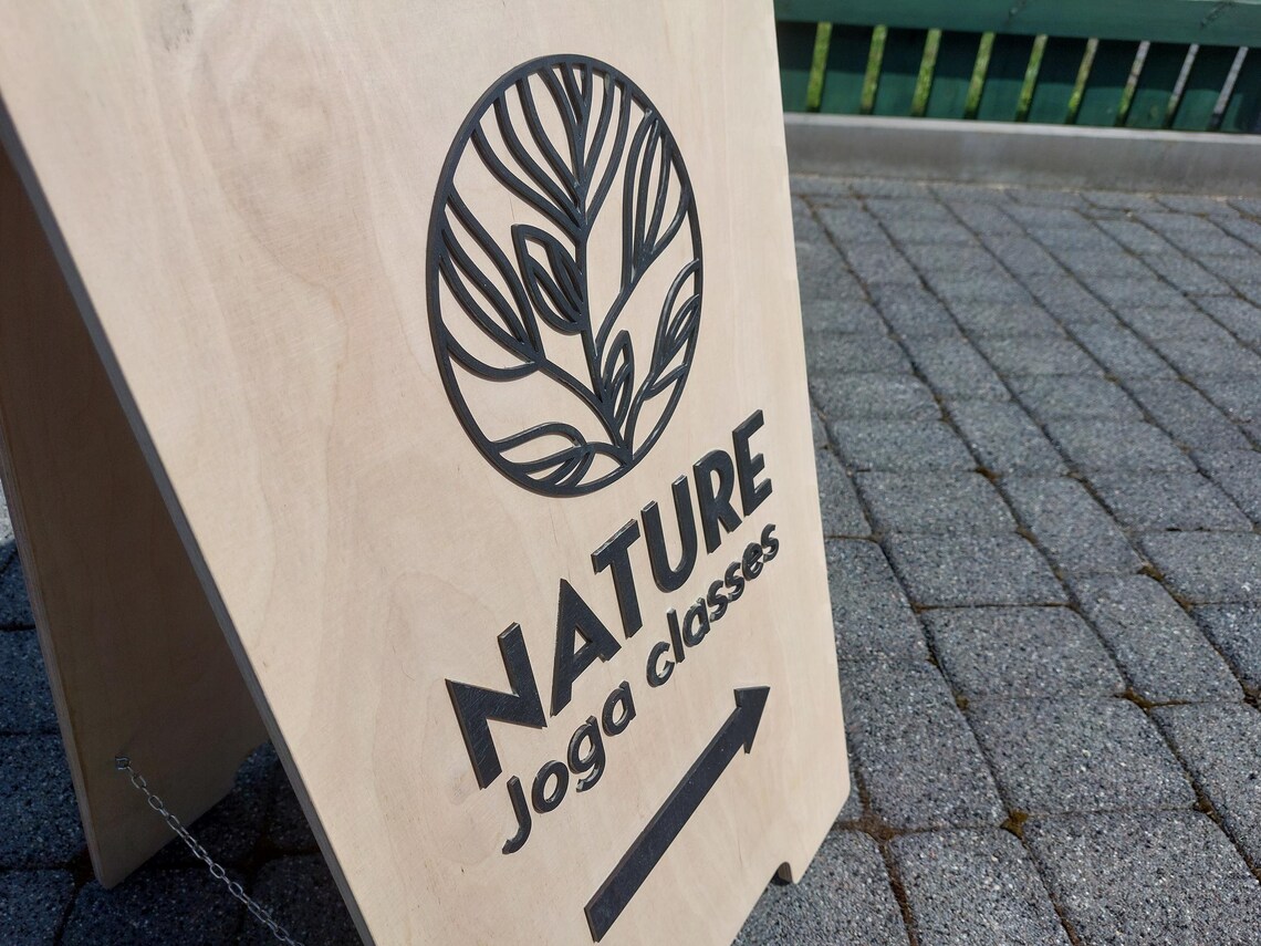 A-frame Sidewalk Sign: Wooden Business Sign With QR Code - Etsy