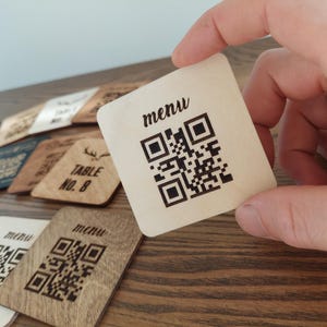 Personalized Wooden Menu Sign With QR Code - Laser Cut Wooden Plaque ...