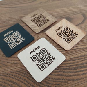 Personalized Wooden Menu Sign With QR Code - Laser Cut Wooden Plaque ...