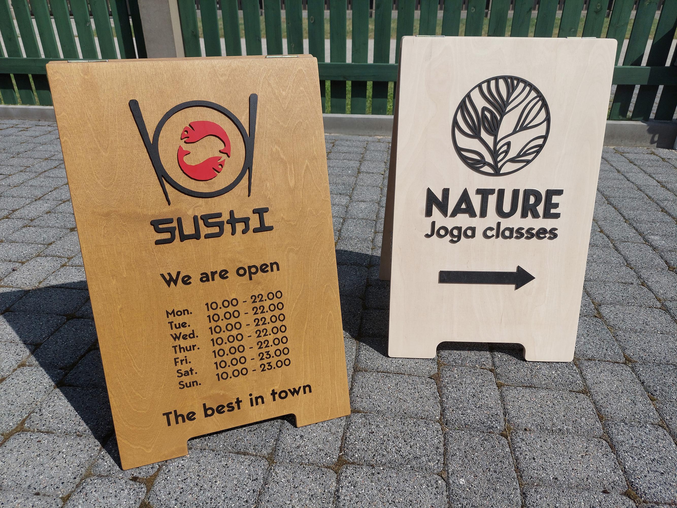 A-frame Sidewalk Sign: Wooden Business Sign With QR Code - Etsy